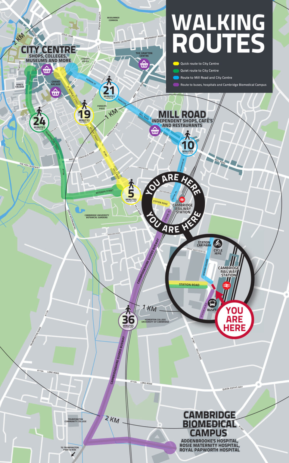 Cambridge Walking Map - Connecting Cambridgeshire