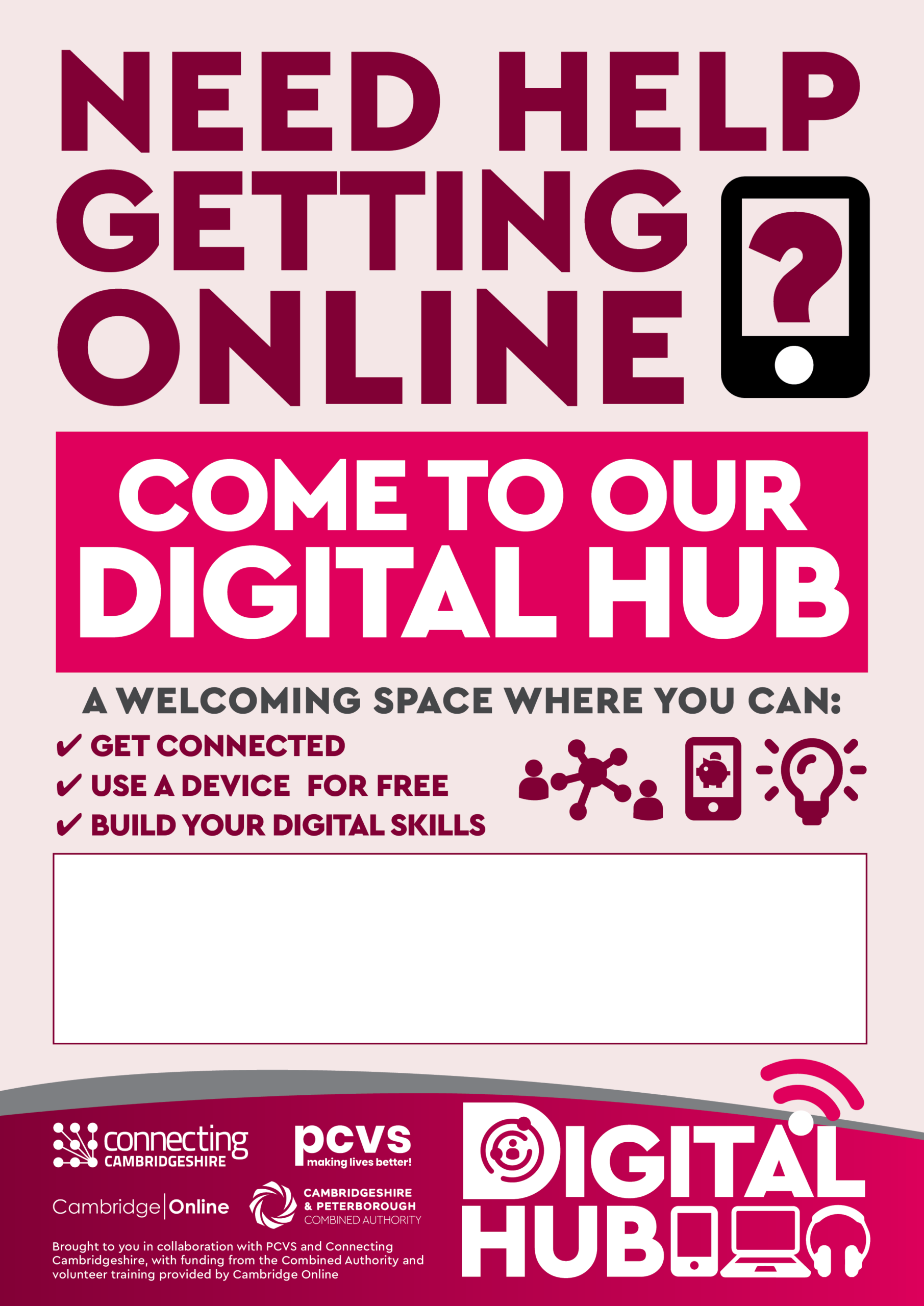 Peterborough Digital Hub location poster - Connecting Cambridgeshire