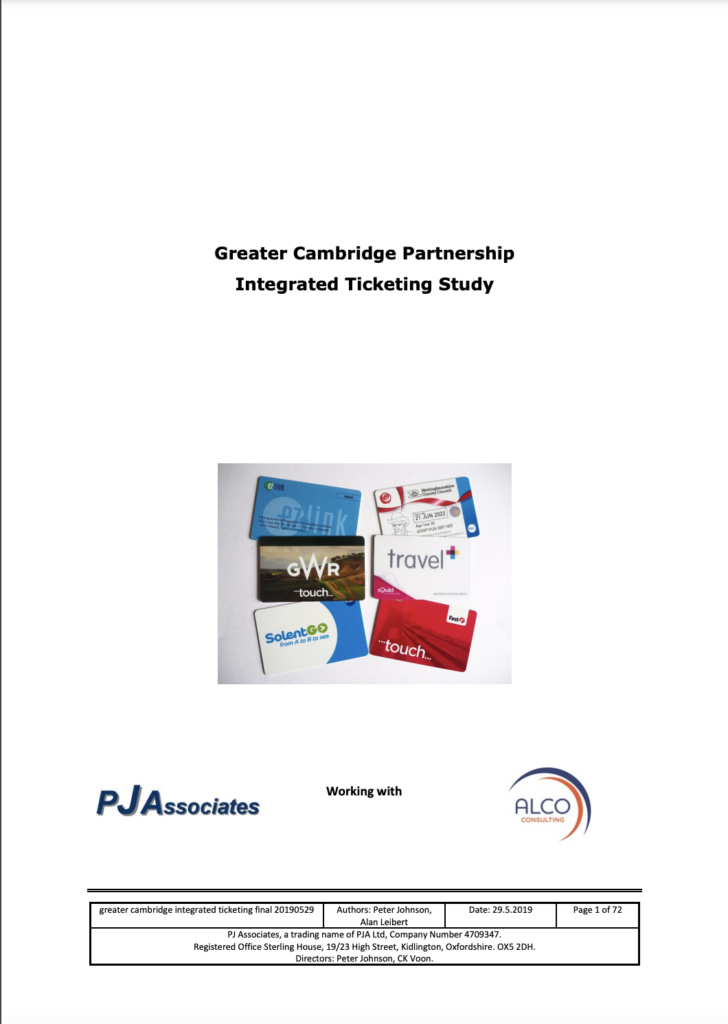 Greater Cambridge Integrated Ticketing Report - Connecting Cambridgeshire