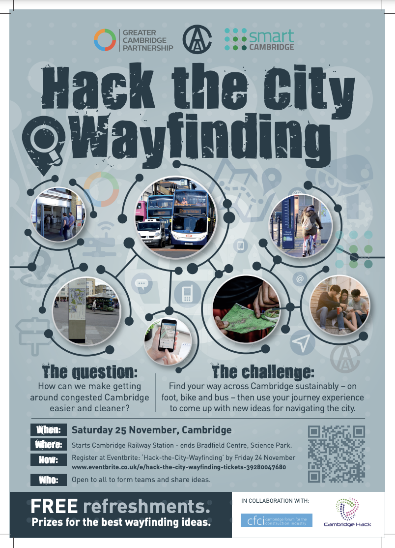 'Hack the City' Poster - Connecting Cambridgeshire
