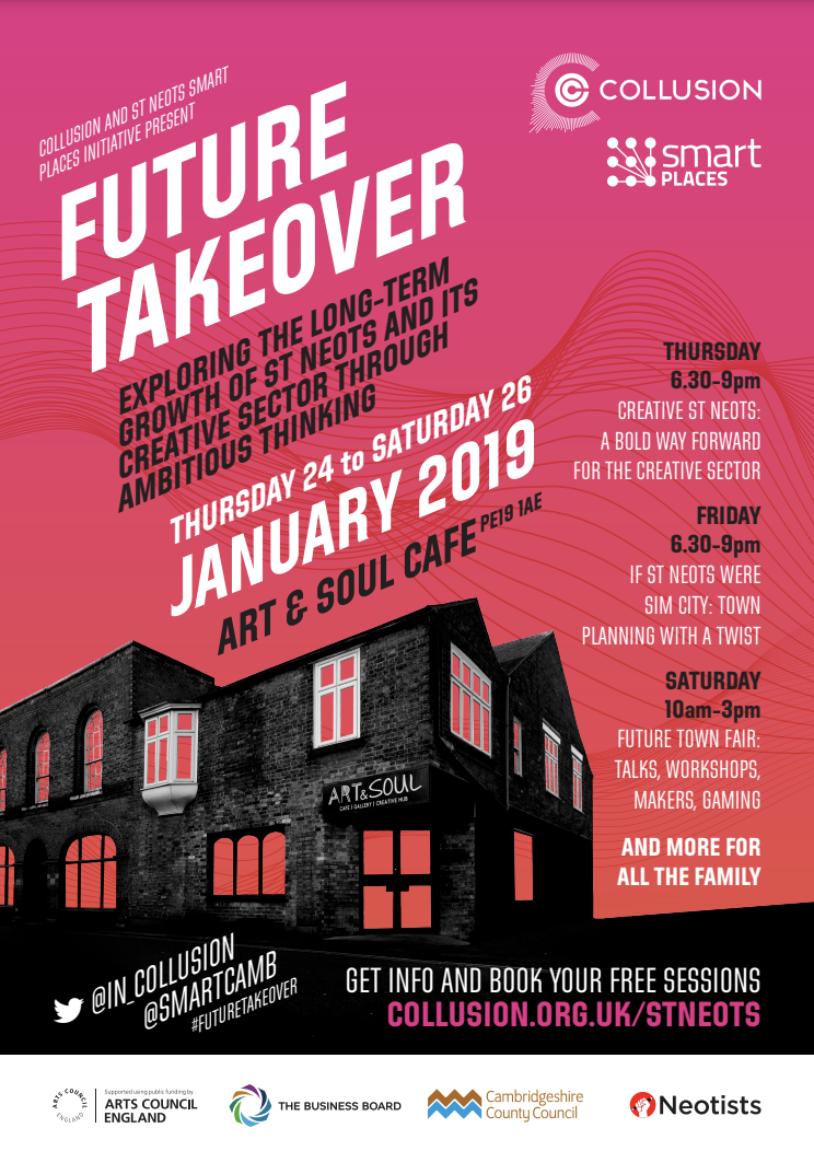 St Neots Future Takeover Poster - Connecting Cambridgeshire